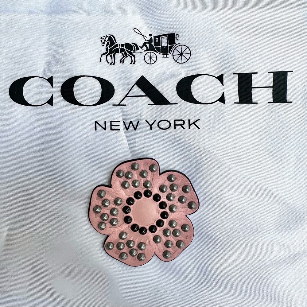 6 Coach Create Studded Tea Rose Pins - Gem